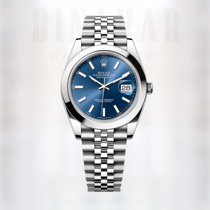 Rolex Datejust 41, Oystersteel, Bright blue dial – Dinakar Watch Works